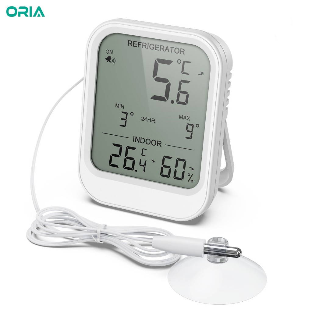 ORIA Mini Digital Thermometer Hygrometer Probe Refrigerator Thermometer ...