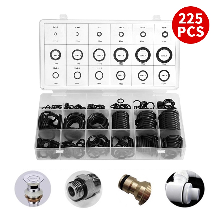 Lensent MY 225PCS Boxed 18 Sizes Rubber Sealing O-Ring Set O Ring ...