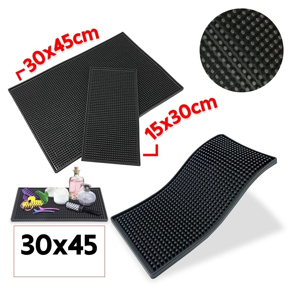 Rubber Drip Spill Non-slip Bar Mat with Tamper Holder for Bartending ...