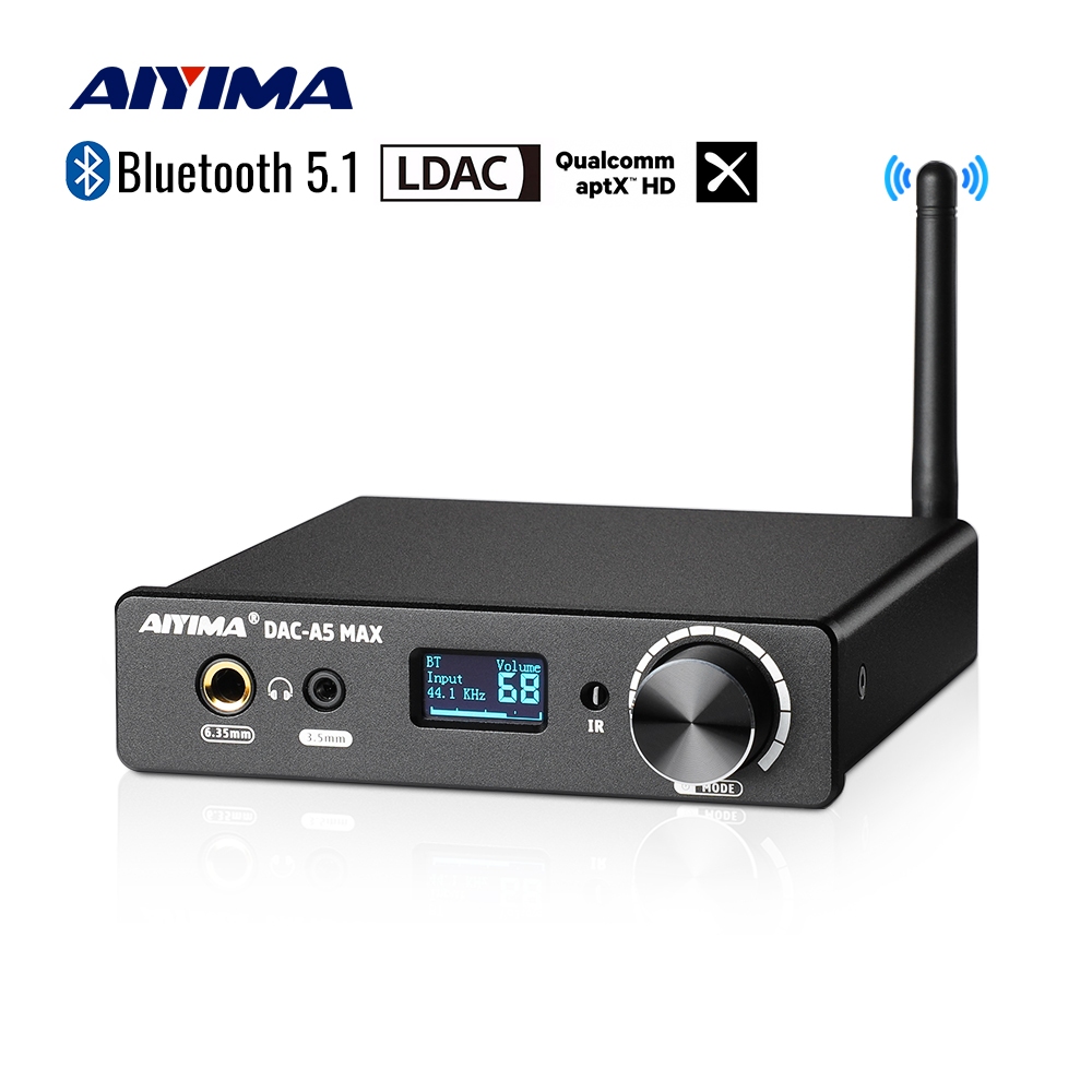 AIYIMA Audio DAC-A5 MAX Headphone Amplifier Bluetooth 5.1 ES9038K2M Decoder APTX LDAC Support ...