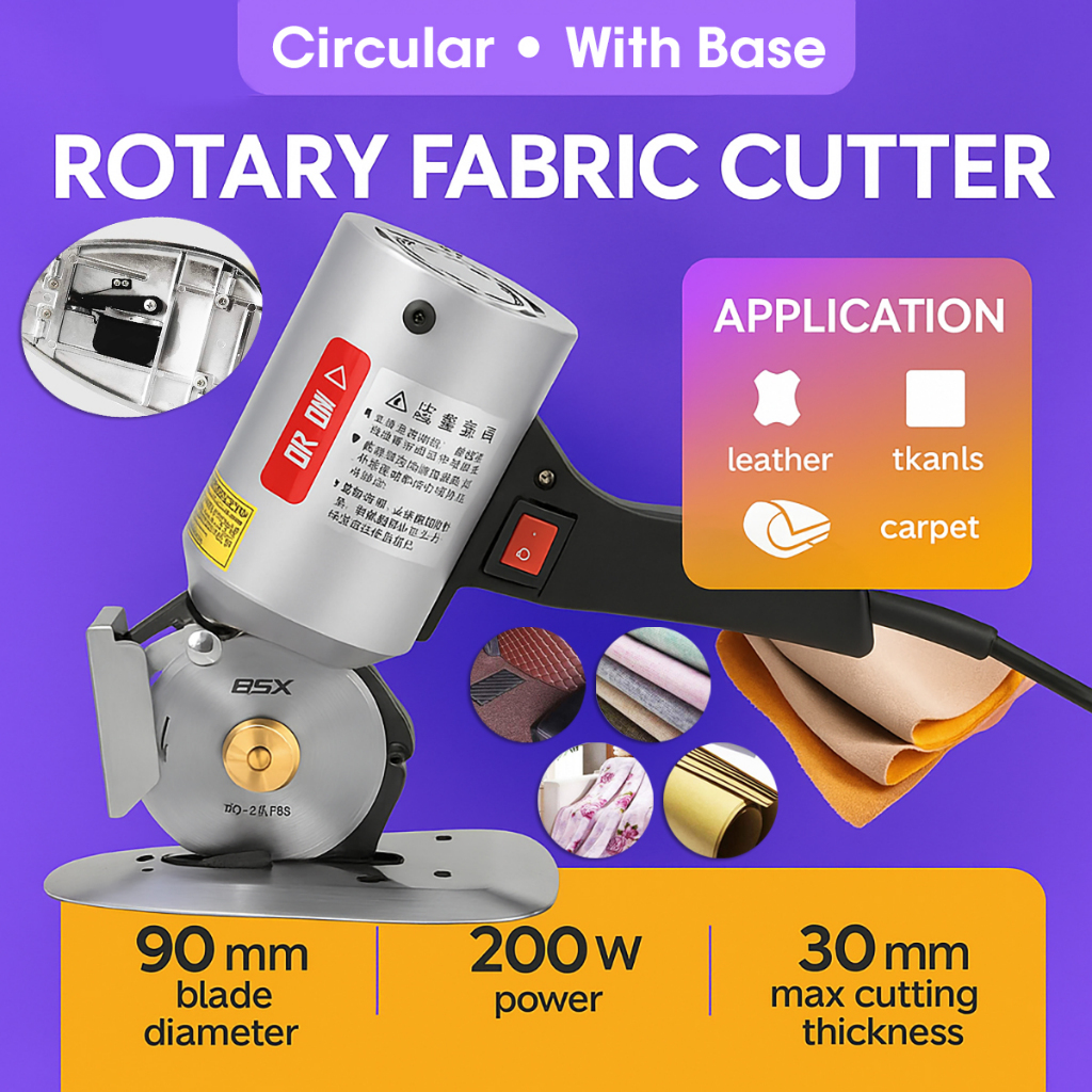 90mm Blade Electric Cloth Cutter Fabric Cutting Machine Tailor Cloth ...