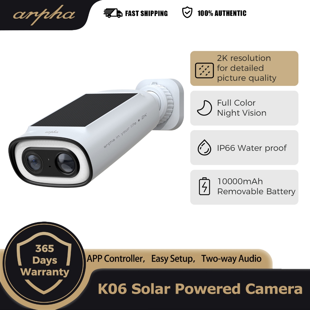 [Free 64g SD Card]ARPHA K06 Solar Security Camera CCTV Wireless Outdoor HD Camera with ...