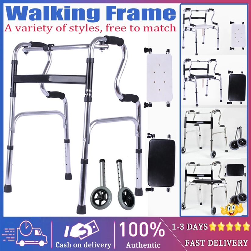 Local delivery+COD Walking Frame Curve Handle Lightweight Walker A-id ...