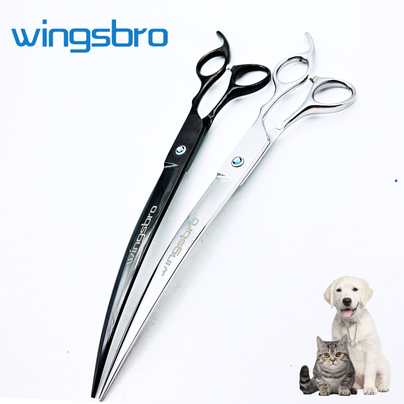 Wingsbro 9-Inch Pet Professional Curved Scissors, Downward Curved ...