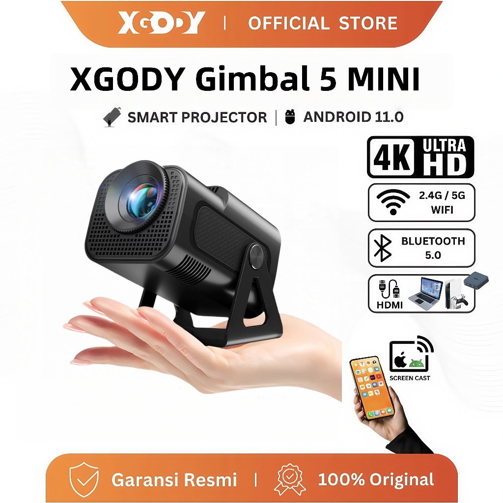 [Projector Expert]XGODY Custom Gimbal5 MINI 4K Smart Projector Upgrade ...