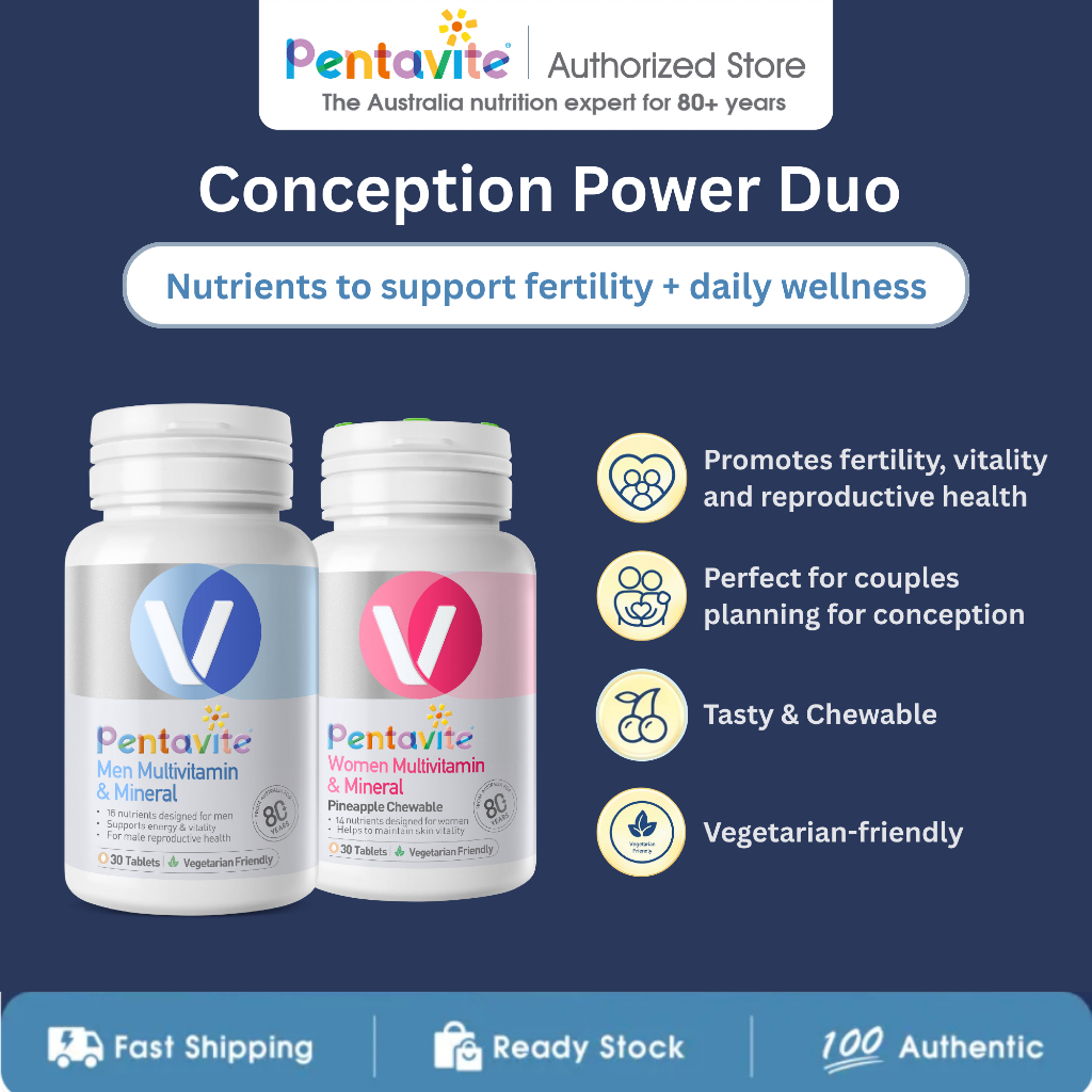 【Power Pair】Pentavite Women Multivitamin & Minerals (Pineapple ...