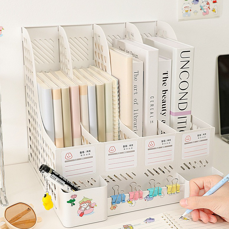 【Ship In 12h】 rak buku atas meja file organizer File Rack tempat letak ...