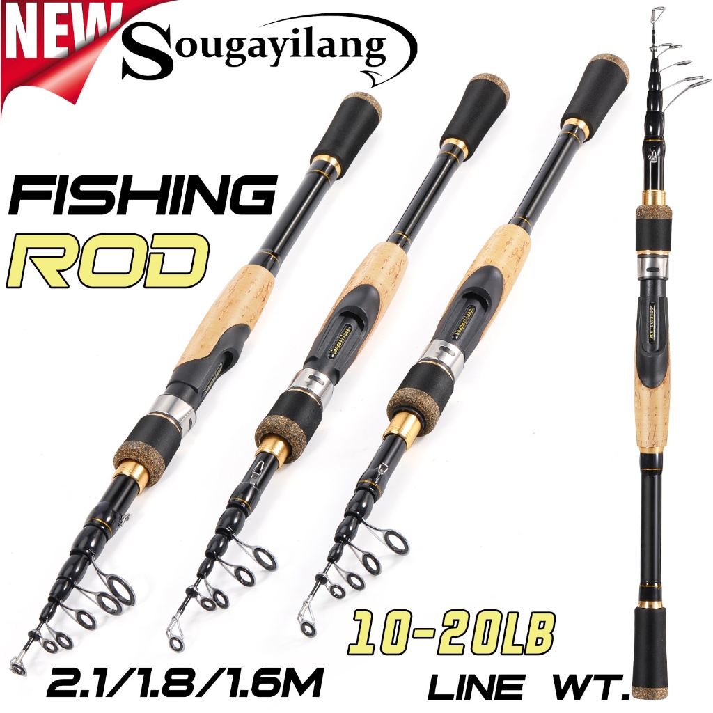 Sougayilang 1.6-2.1M Poratable Telescopic Fishing Rod Ligthweight ...