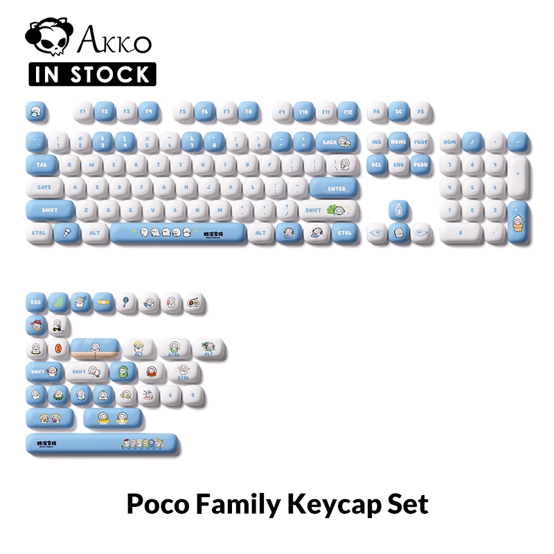 AKKO Poco Family PBT 5-Side Dye-Sub Keycaps Set with MOG Profile ...