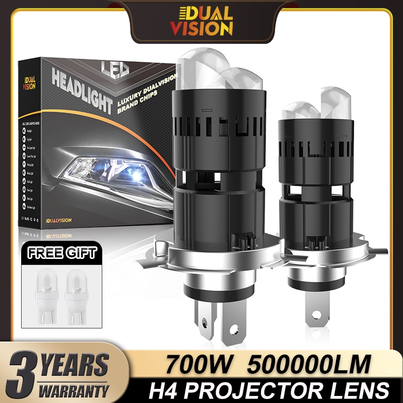 2PCS Bi LED H4 Headlight For Car Projector Wireless 300W 30000LM High ...
