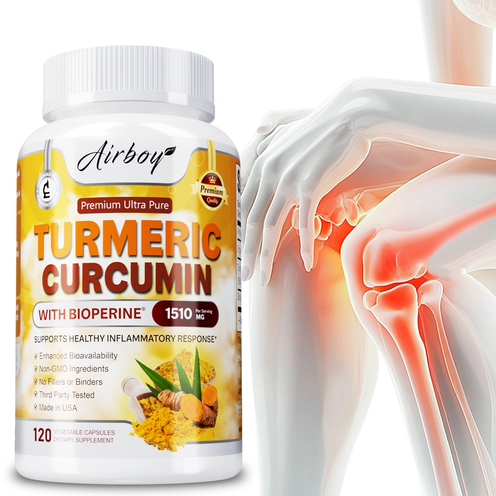 Curcumin Supplement with BioPerine 1500 mg High Potency. Premium Joint ...