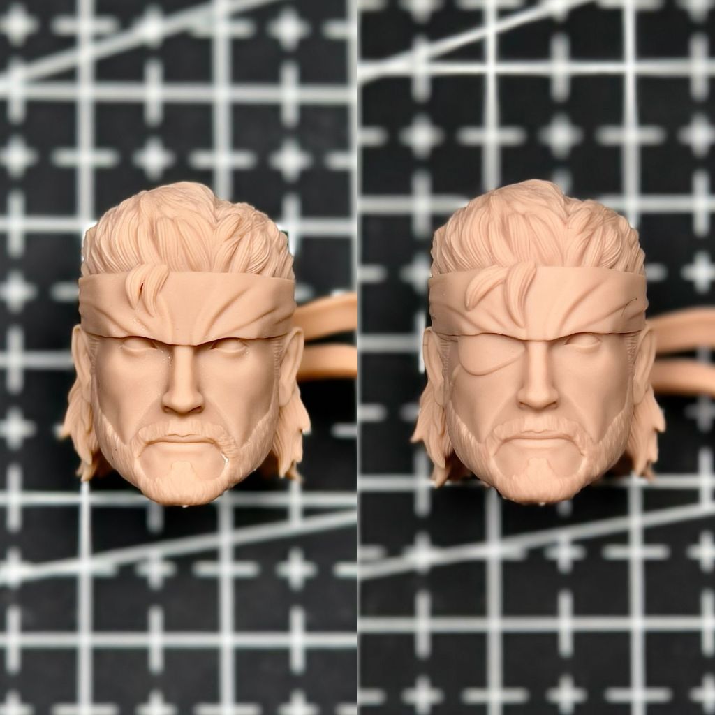 Unpainted 1/12 Scale Metal Gear Solid Snake Head Carved Model Fit For 6 ...