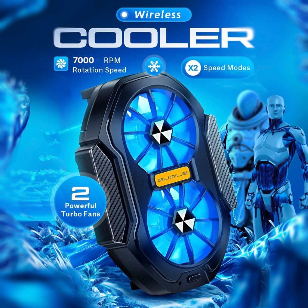 FS01 Dual Fan Charging Mobile Phone Cooler Long-Lasting Powerful ...