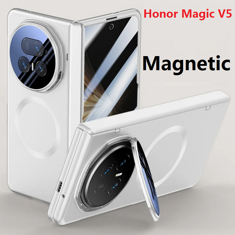 Magnetic Cover For Honor Magic V5 Case Spring Hinge Camera Holder Glass ...