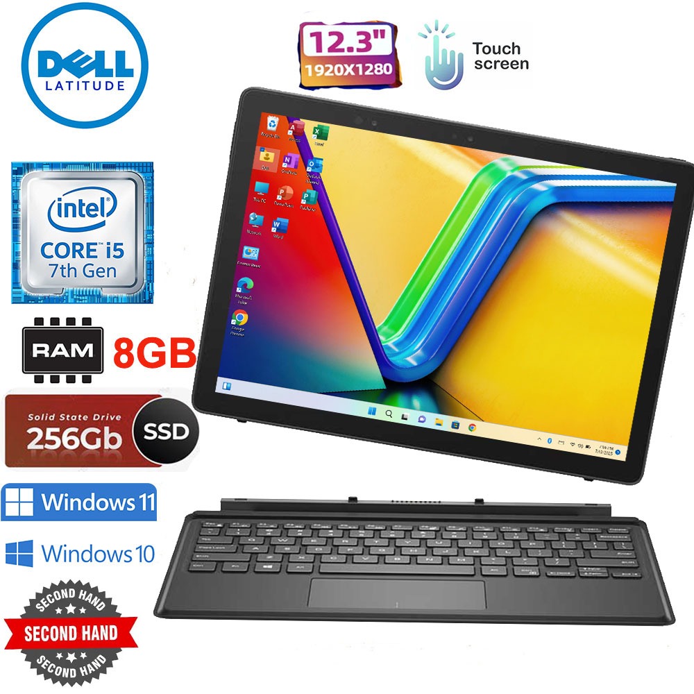 Dell Latitude 5285 2in1 12.3 Inch FHD+ Intel Core i5 7th Gen 7200U 2.5 ...