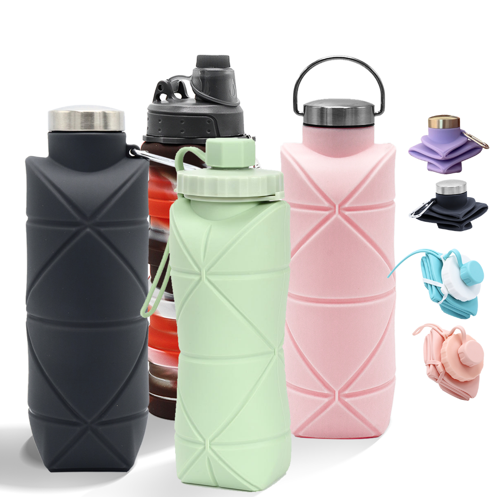 【Fast delivery】Foldable Water Bottle Premium Silicone Portable Reusable ...