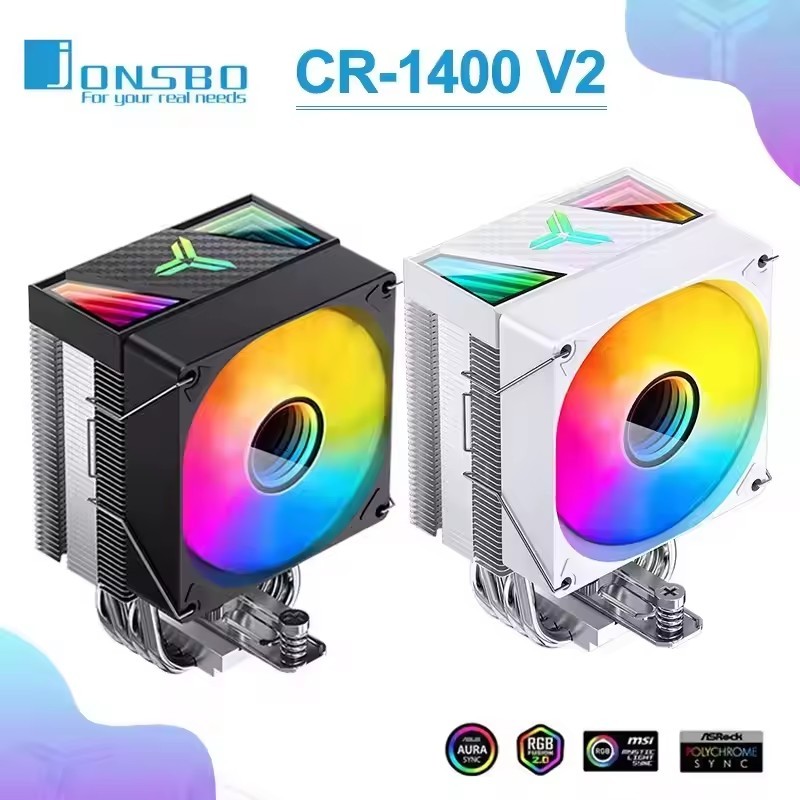 Jonsbo CR-1400 V2 CPU Cooler ARGB Quiet Fan 4 Heat Pipes Air Radiator ...
