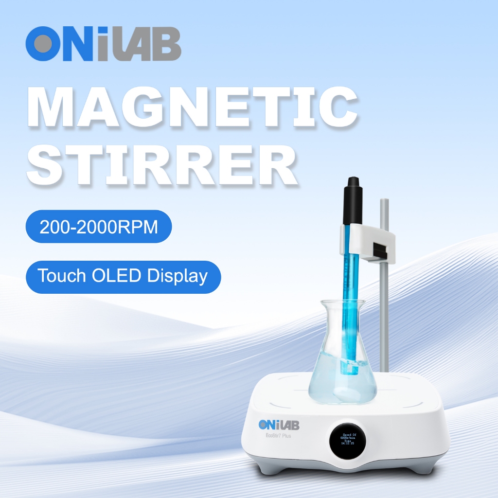 ONiLAB 7" Magnetic Stirrer with 8PCS stir bar Set and Retriever, Capacity 3000mL (No Heating ...