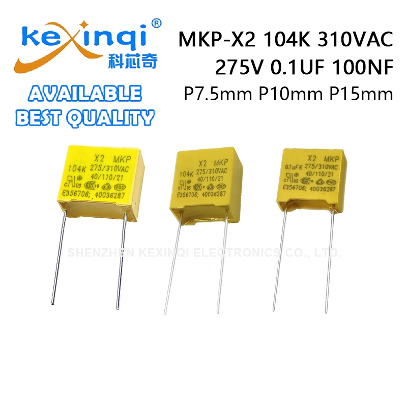 (10-50pcs) MKP-X2 104K 310VAC 275V 0.1UF 100NF Safety Capacitor P7.5mm ...