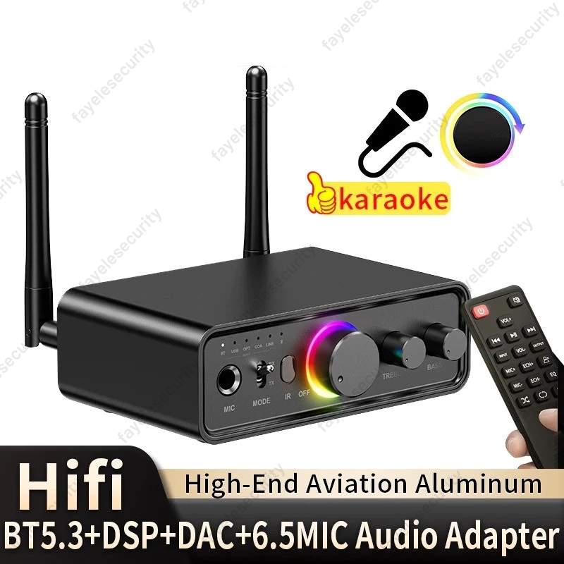 RGB Bluetooth 5.3 Audio Transmitter Receiver DAC/AUX/RCA/USB/Coaxial ...