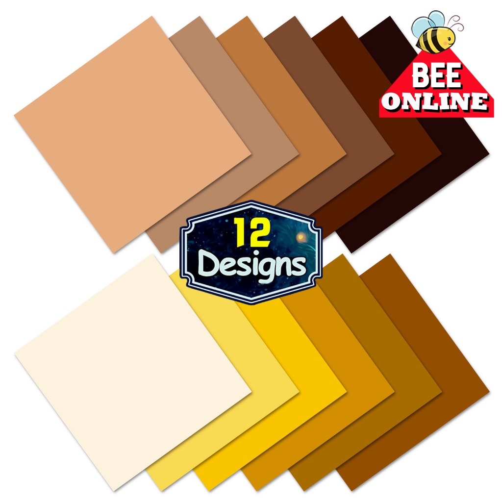 12 Colors Origami Paper Gradient Brown Patterned paper 15cm Square ...