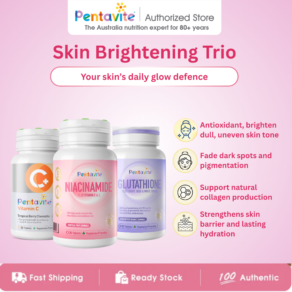 【Skin Brightening Trio】Pentavite Vitamin C (Tropical Berry) (1 bottle ...
