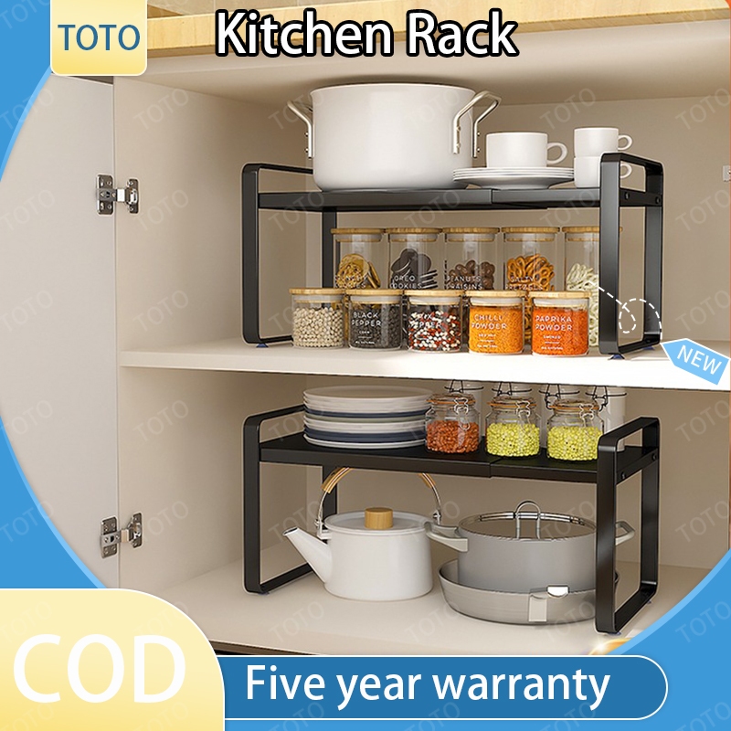 Kitchen Rack Stackable Plate Rack Kitchen Cabinet Shelf Spice Rack ...