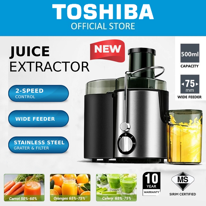 【Official Warranty】Toshiba Stainless Steel Smart Juicer 1500W Slow ...