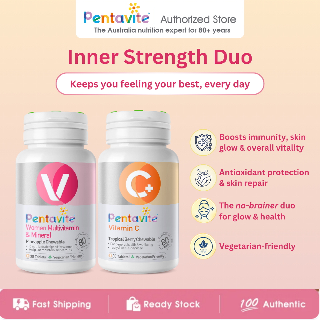🔥 Limited Offer 🔥【Inner Strength Duo】Pentavite Women Multivitamin ...