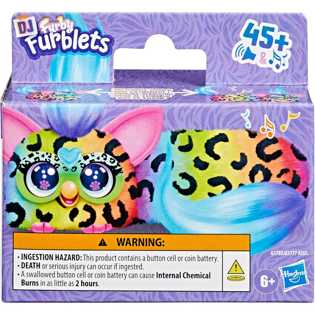 FURBY DJ Furblets Rain-Bow-Kat Mini Electronic Plush Toy, with Fun ...