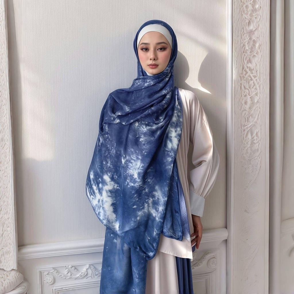 LAVEN Tie-Dyed Printed Rayon Shawl Double Stitch Modal Cotton Scarf ...
