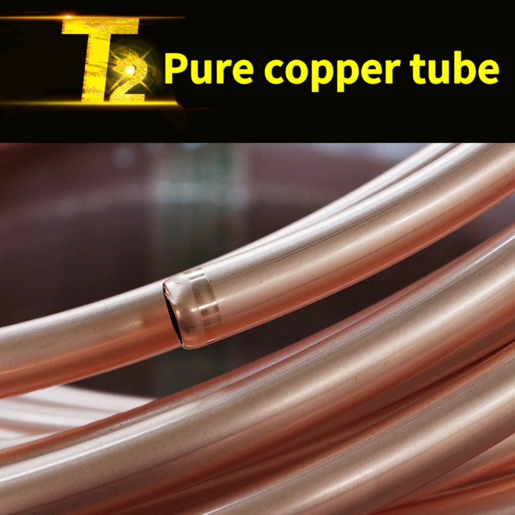 1m-T2 copper tube 2/3/4/5/6/8/10/12/16/22 mm capillary pipe soft state copper coil air ...