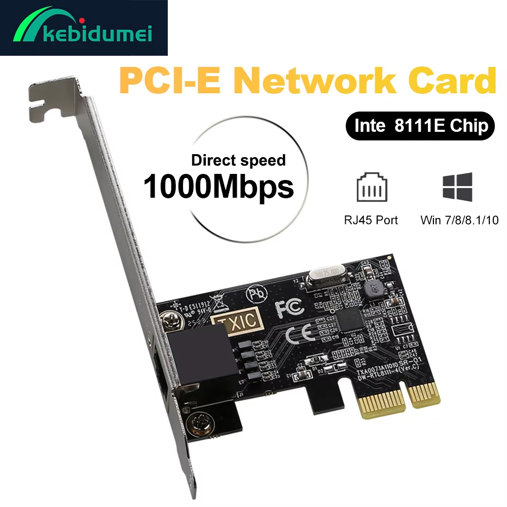 1000Mbps PCI-E To RJ45 Internal 8111E Network Card Gigabit Ethernet PCI ...