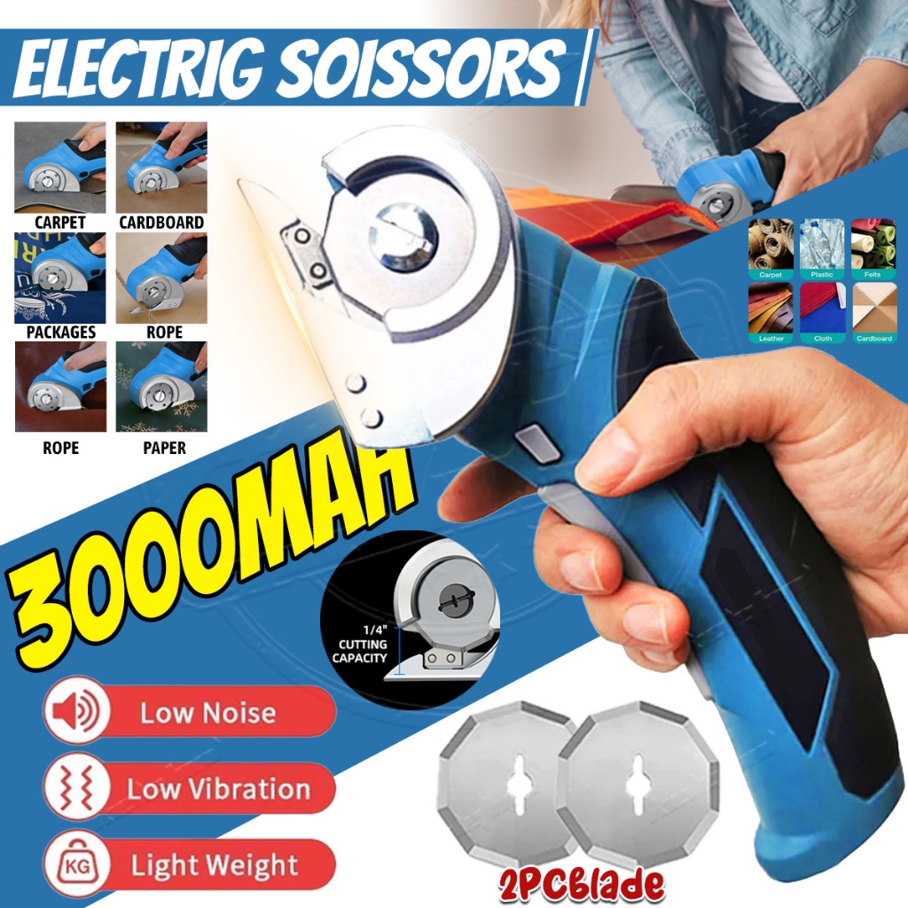 Electric Scissors 3000mAh Portable Cordless Electric Round Scissors ...
