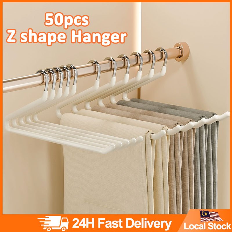 Z-shaped hanger Stainless Steel Metal Jeans Hangers Pant Hanger Towel ...
