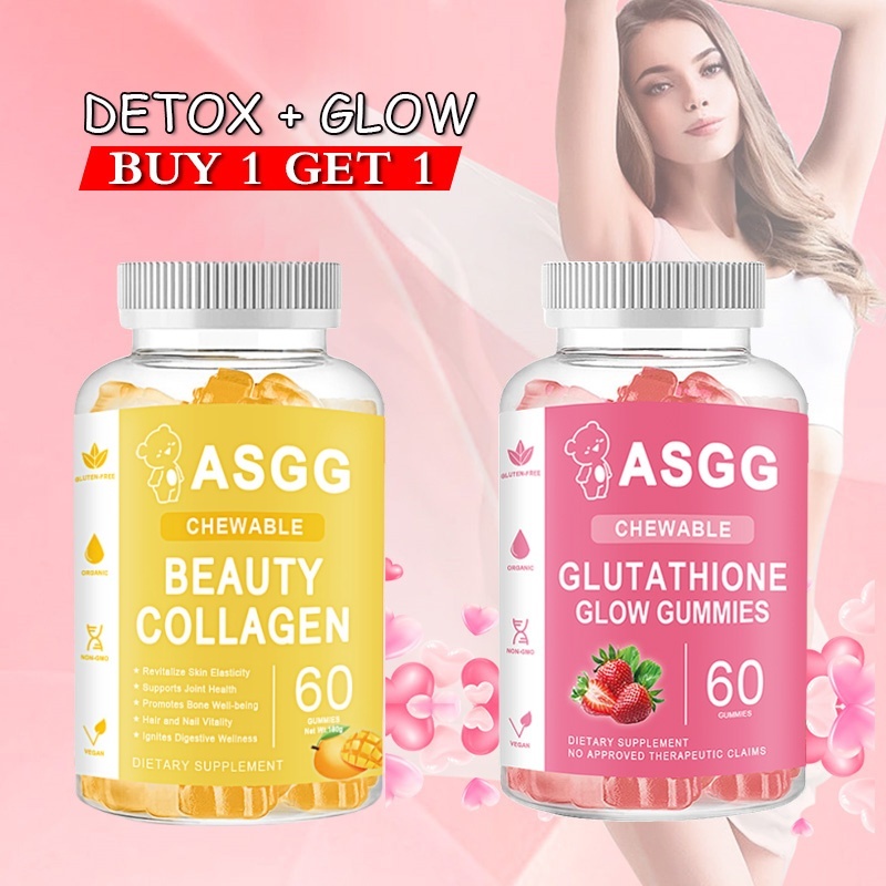 ASGG Collagen Gummies Skin Vitamins Supplement Gummies Collagen Beauty ...