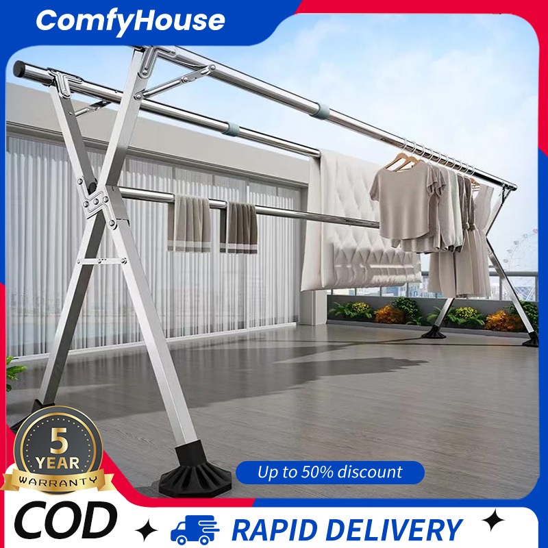Foldable stainless steel clothes hanger, laundry and drying rack ...