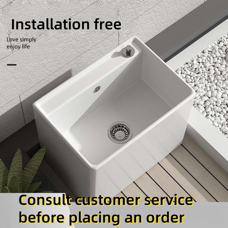 Mop Pool Home Balcony Bathroom Wash Mop Pool Ceramic Floor Type Outdoor ...