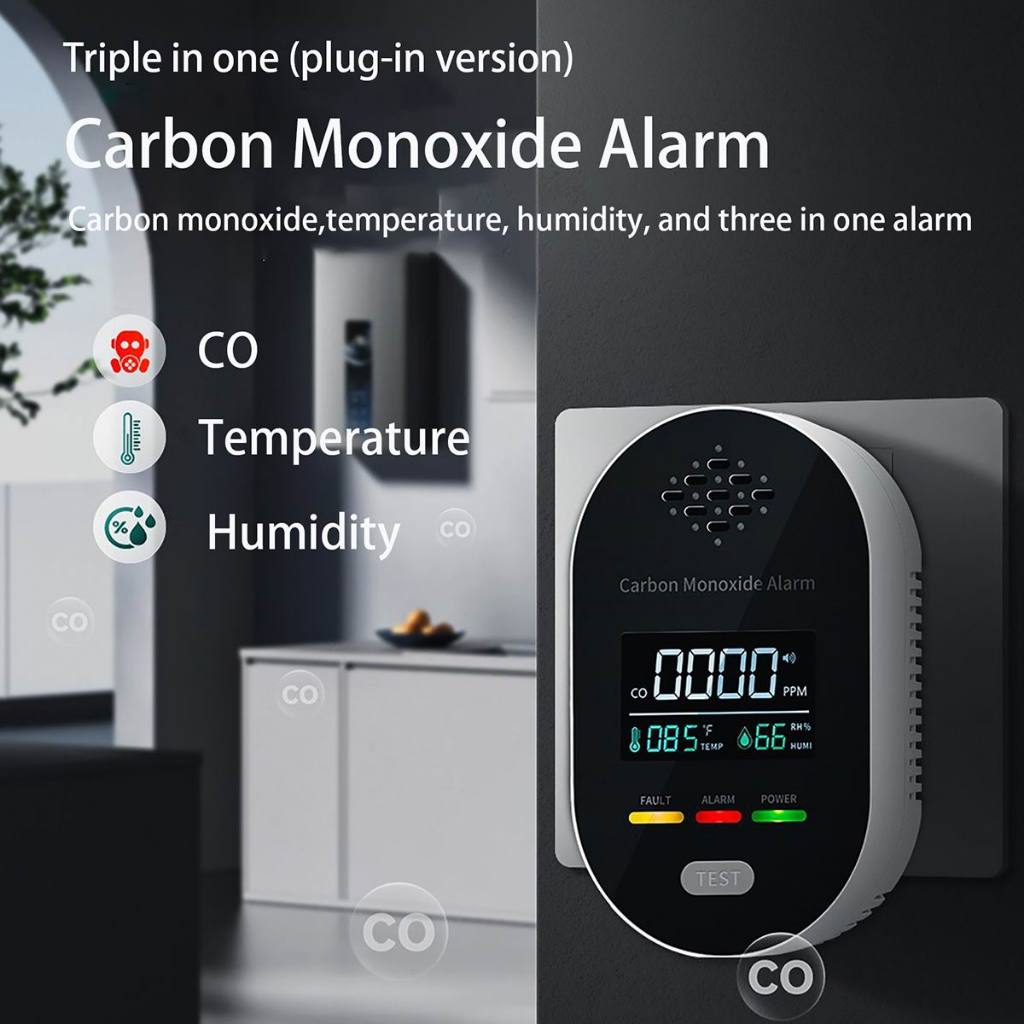 3-In-1 Detector Room Carbon Monoxide Alarm With Temperature And ...