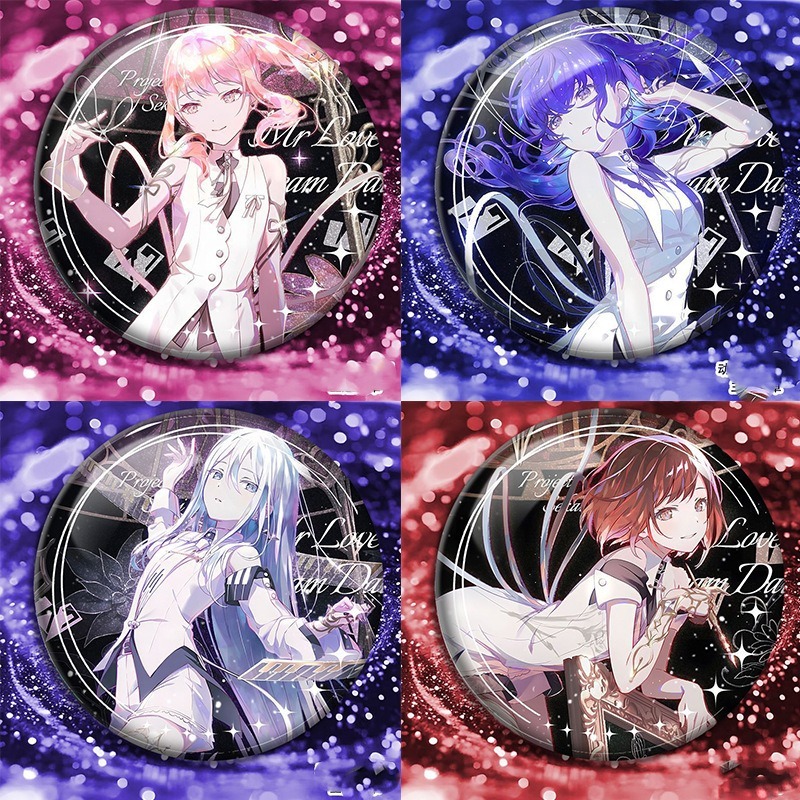 Anime Project SEKAI YOISAKI KANADE AKIYAMA MIZUKI ASAHINA MAFUYU Badge ...