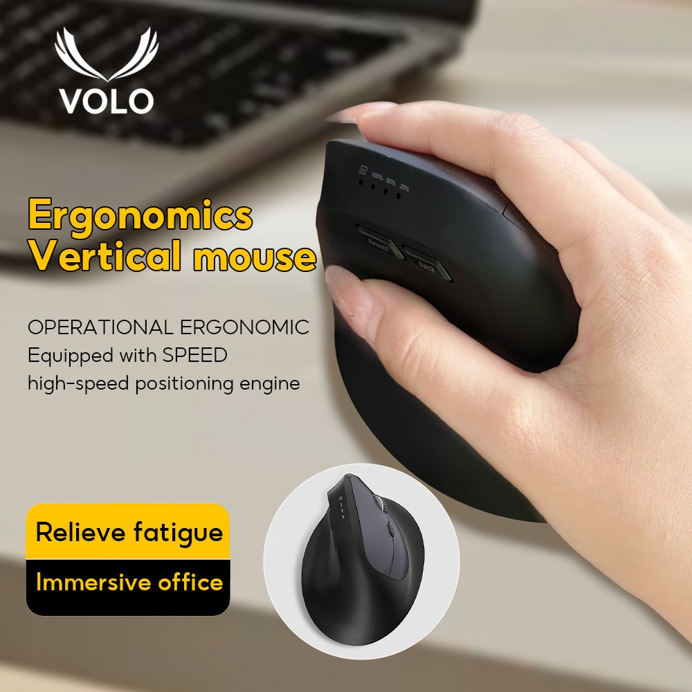 Wireless Ergonomic Mouse SM-7068T | 9600DPI Vertical Silent Click for ...