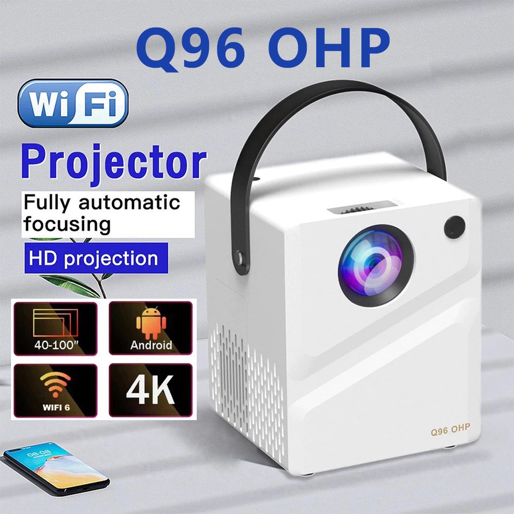 Q96 OHP Projector 4.2 Intelligent 4K Full HD Smart Portable Mini ...