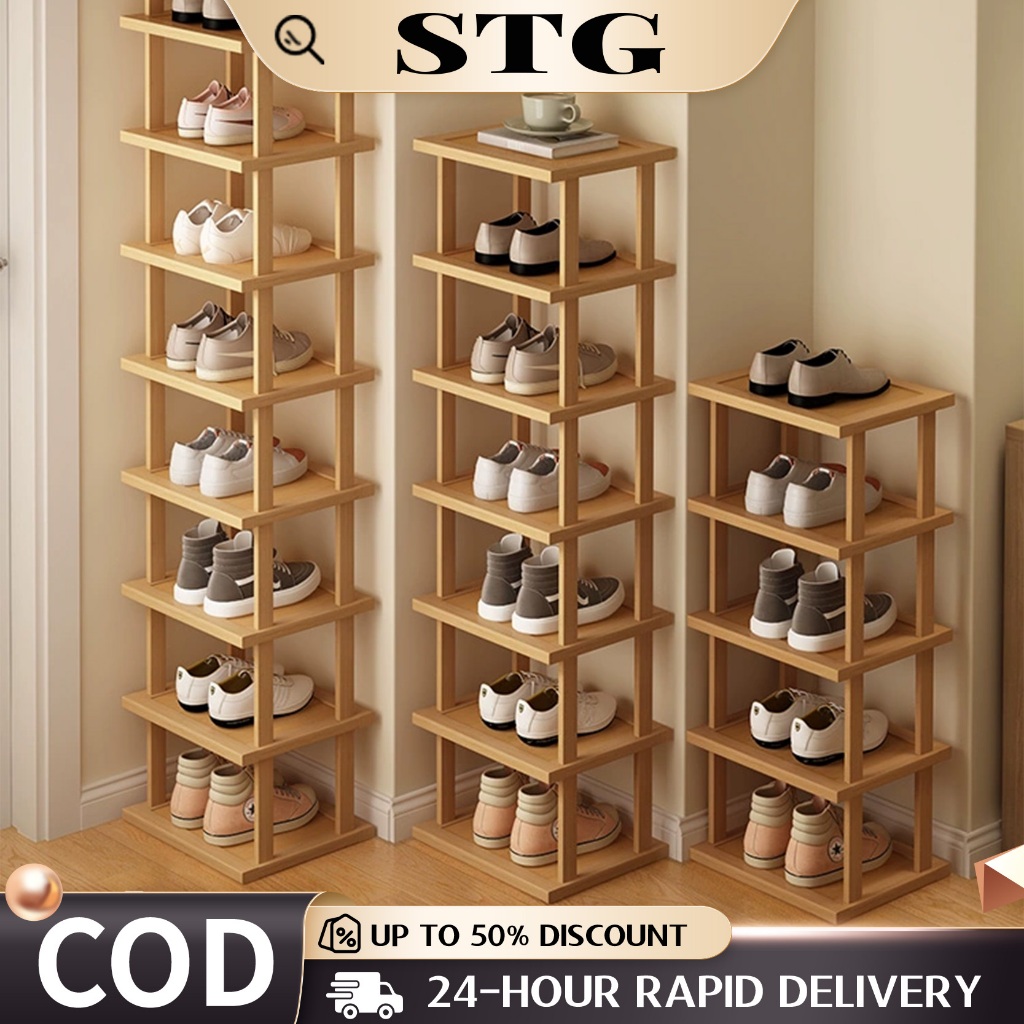 2-9 Layers Shoe Rack Organizer Bamboo Stackable DIY Bamboo Shoe Rack ...