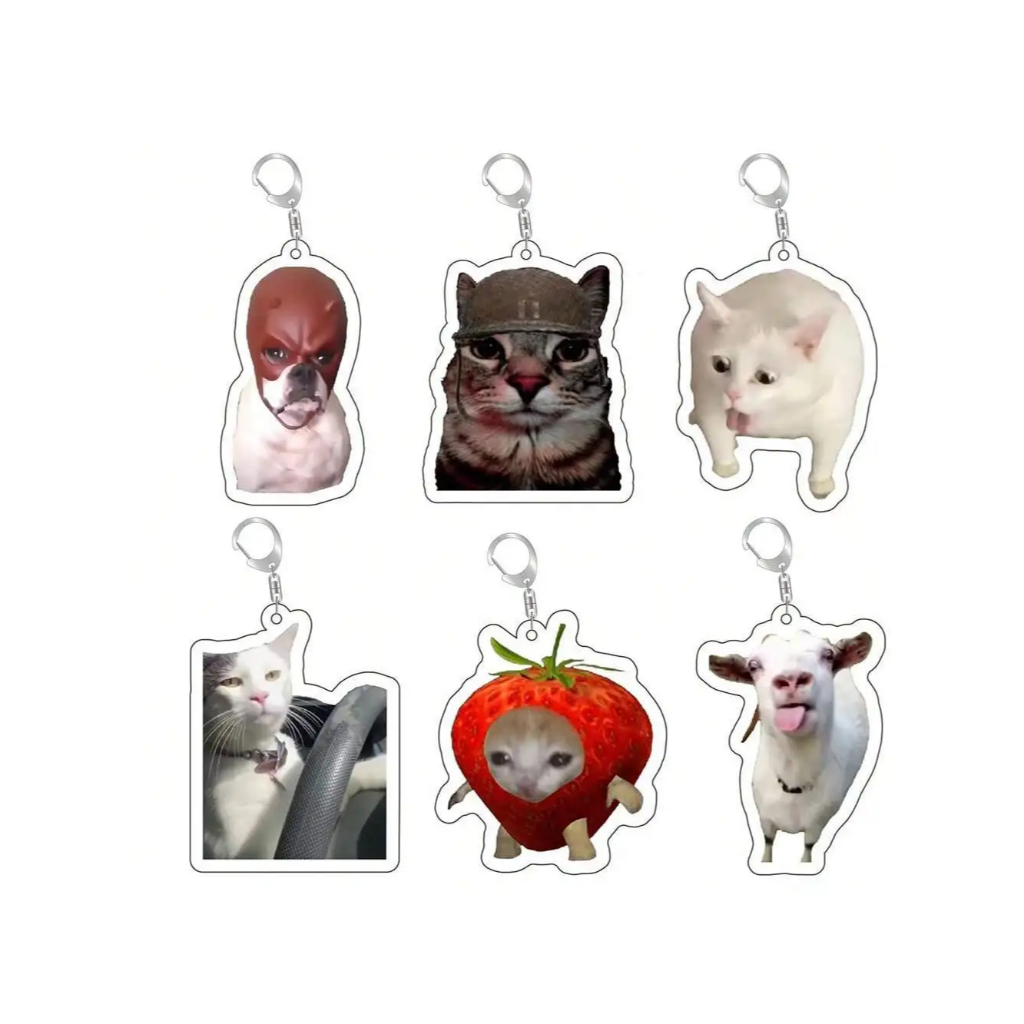 Key Chain Mobile Phone Charm Car Pendant Cute Cat Vomit Meme Dog With ...