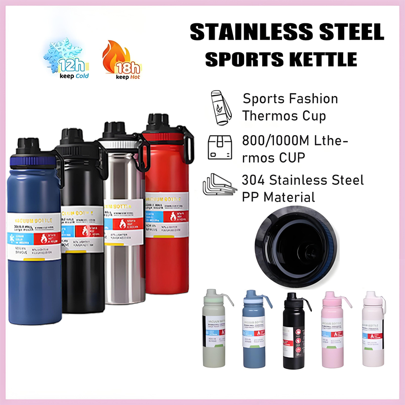 1000ml/800ml Stainless Steel Vacuum Insulated Water Bottle Vacuum ...