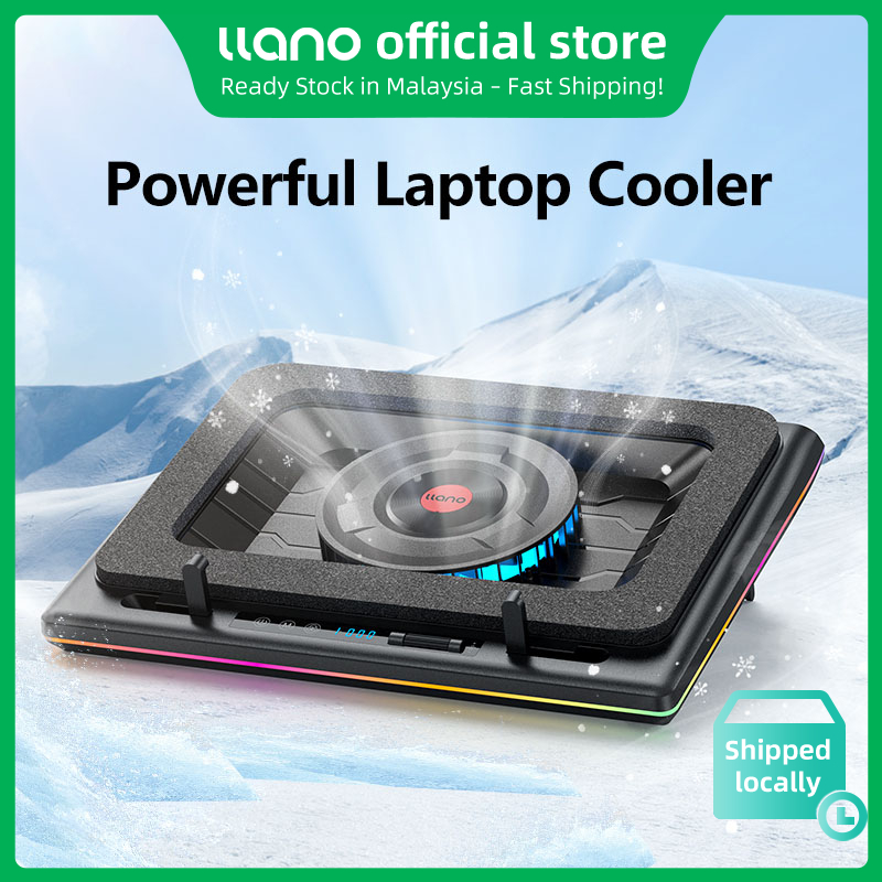 Llano V12 Powerful Turbo Fan 2800RPM Laptop Cooler Pad Led Light 3 USB ...