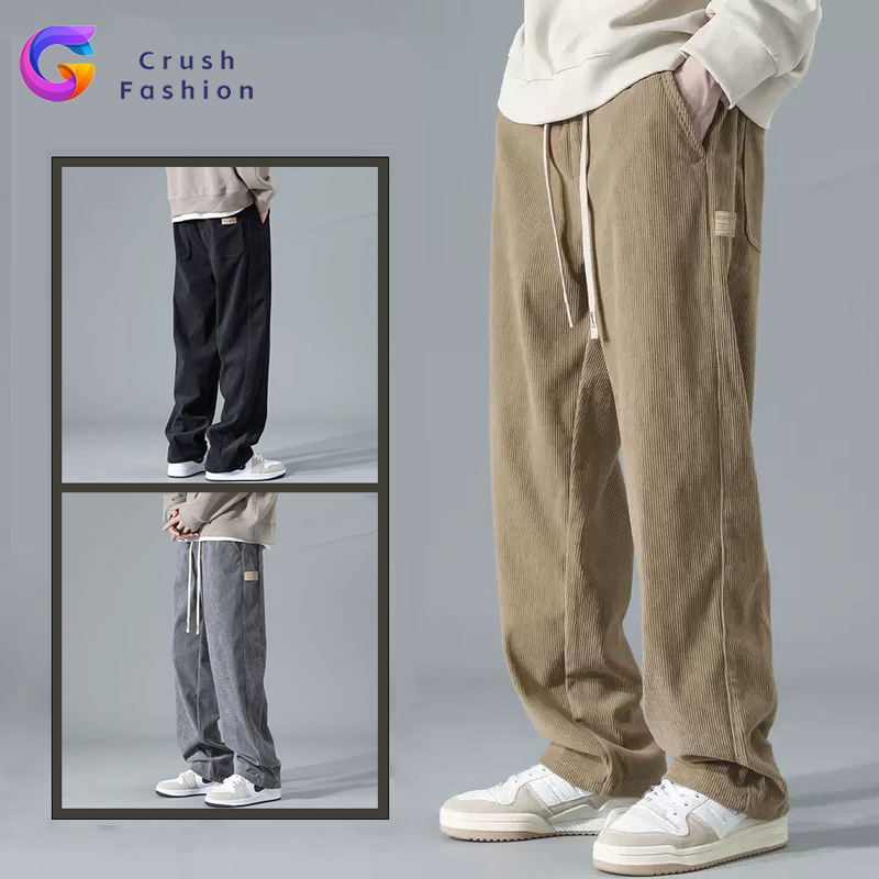 Crush Fashion Mens Korean Corduroy Pants Summer Breathable Thin Style ...