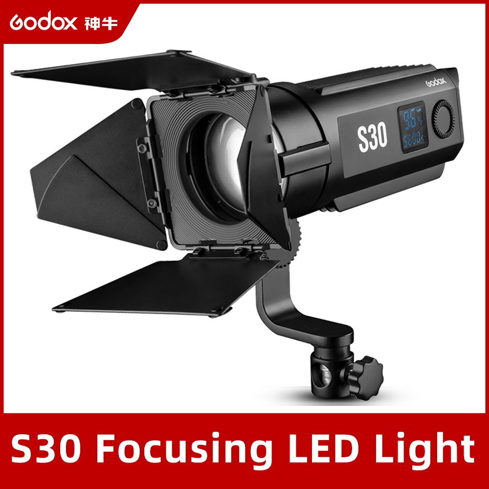 Godox S30 30Ws LED Photography Continuous adjustable Light With Barn ...