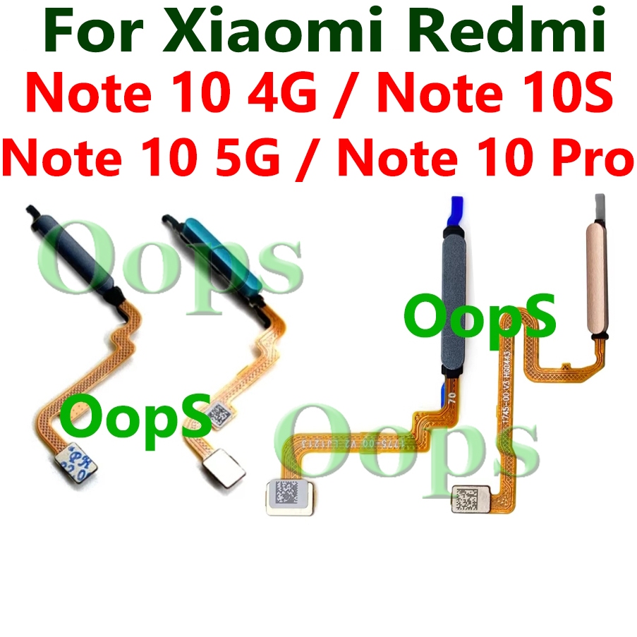 For Redmi Note 10 10S Pro 4G 5G Fingerprint Scanner Home Button Finger ...