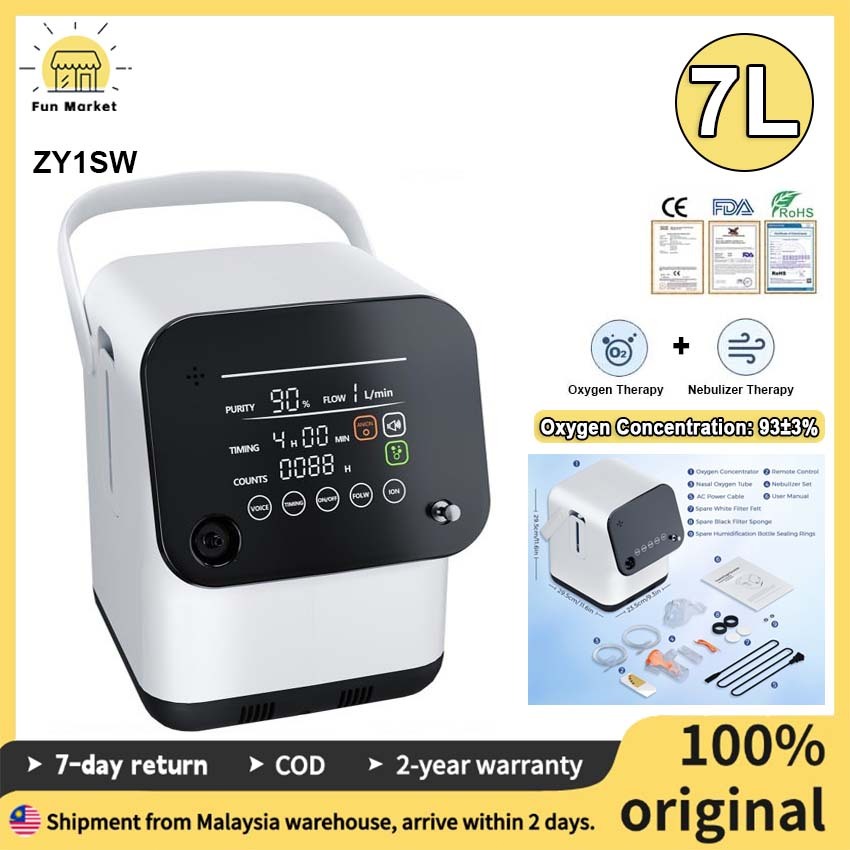 【Local delivery】Oxygen Concentrator 1-7 L/Min Adjustable Flow 93±3% ...